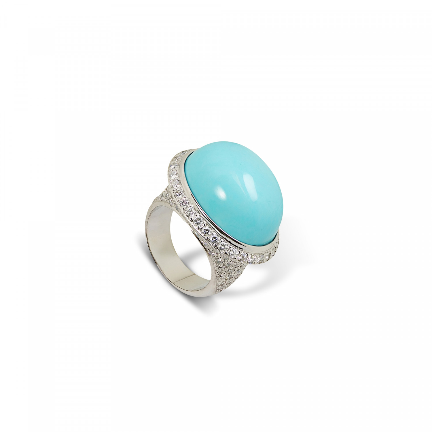 Anillo Talisman oro blanco y turquesa